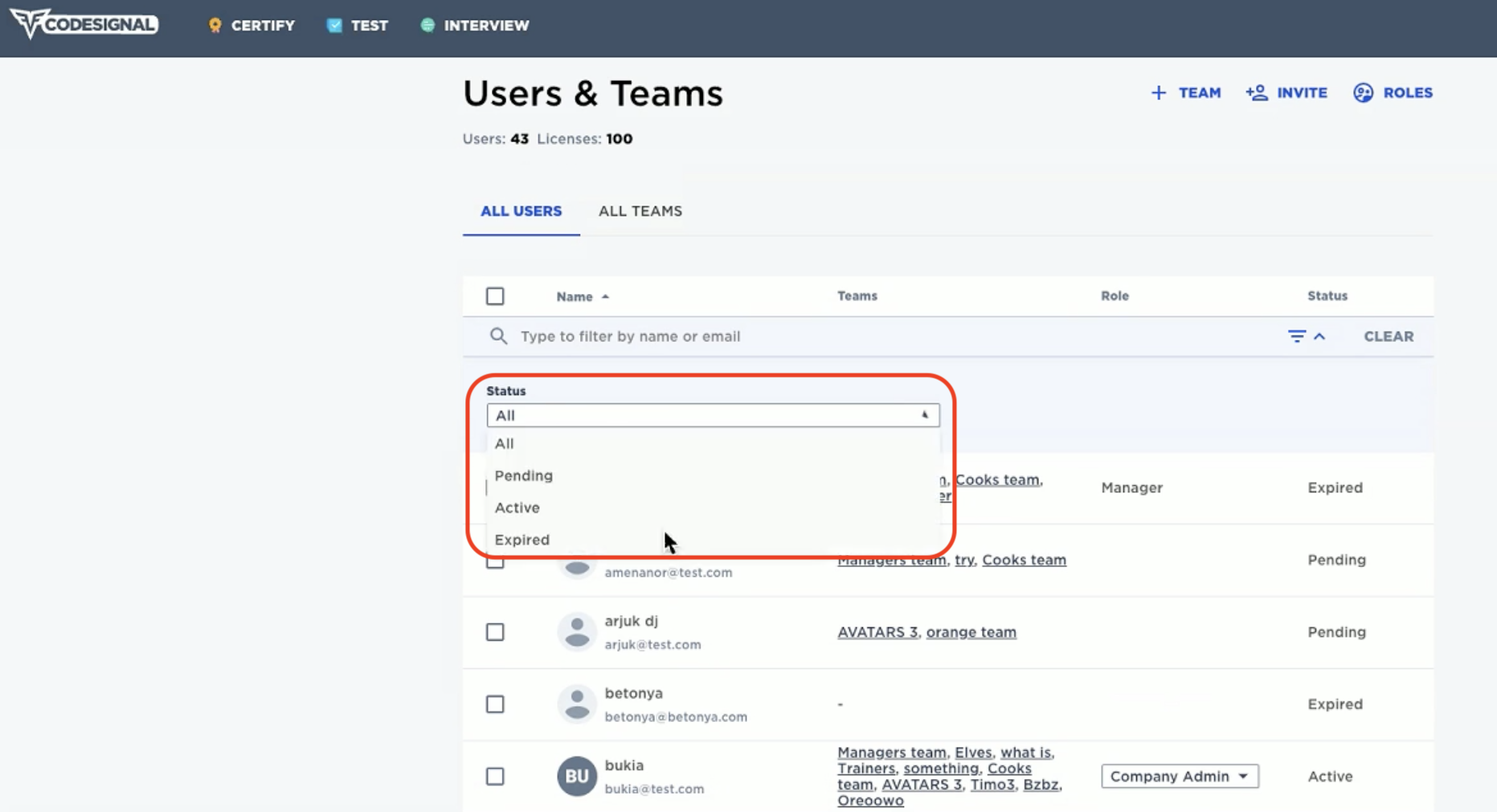 Managing your members – CodeSignal Knowledge Base