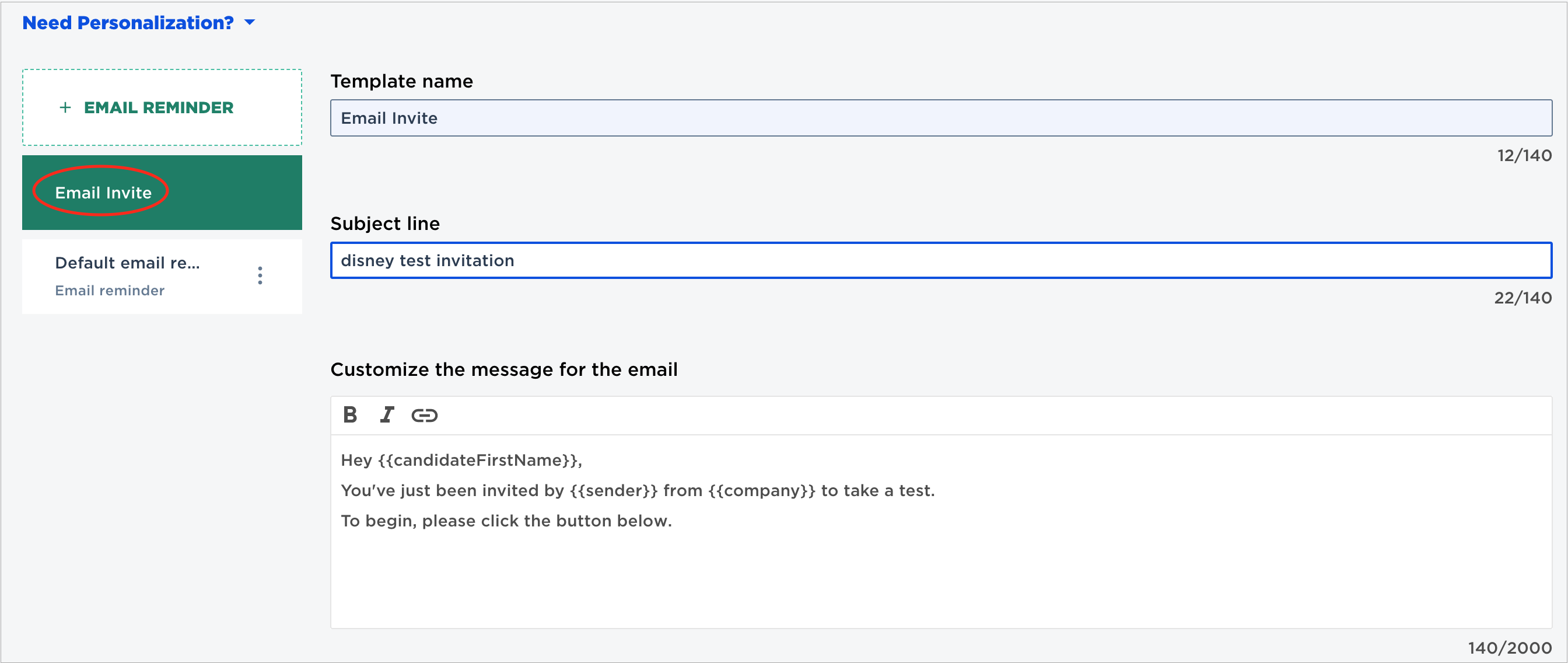 Configuring an assessment: instructions, reminders, labels & more ...