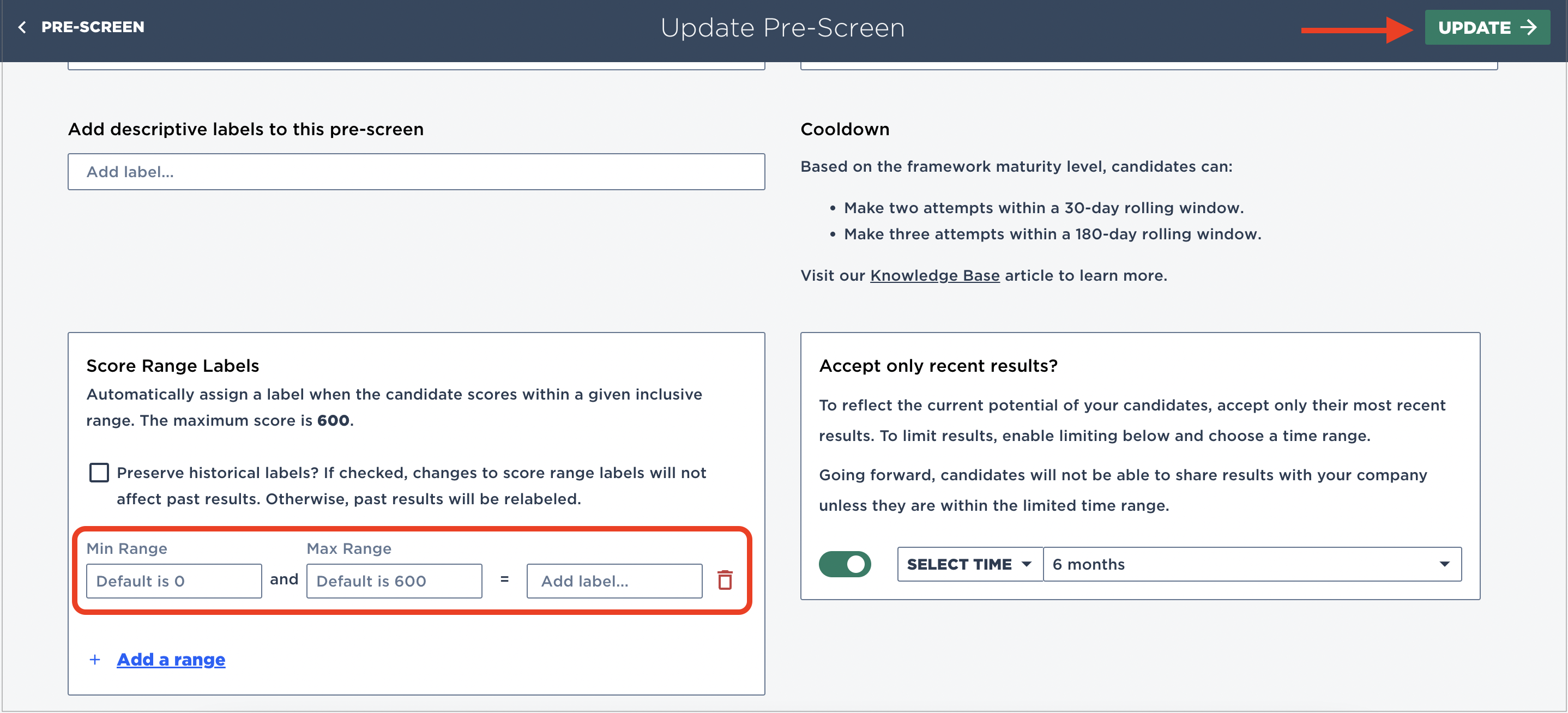 Configuring score range labels for certified assessment results – CodeSignal Knowledge Base