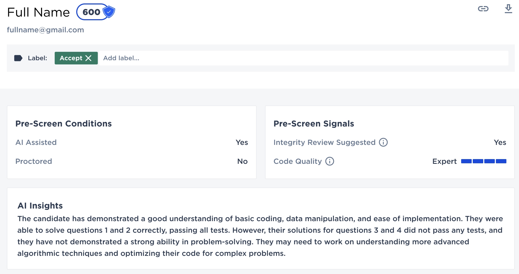 Accessing and sharing a test-taker’s assessment result – CodeSignal ...