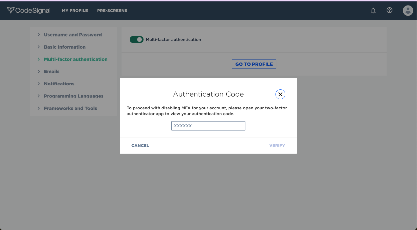 How To Enable Multi Factor Authentication Mfa For Your Interview On Codesignal Codesignal 4886