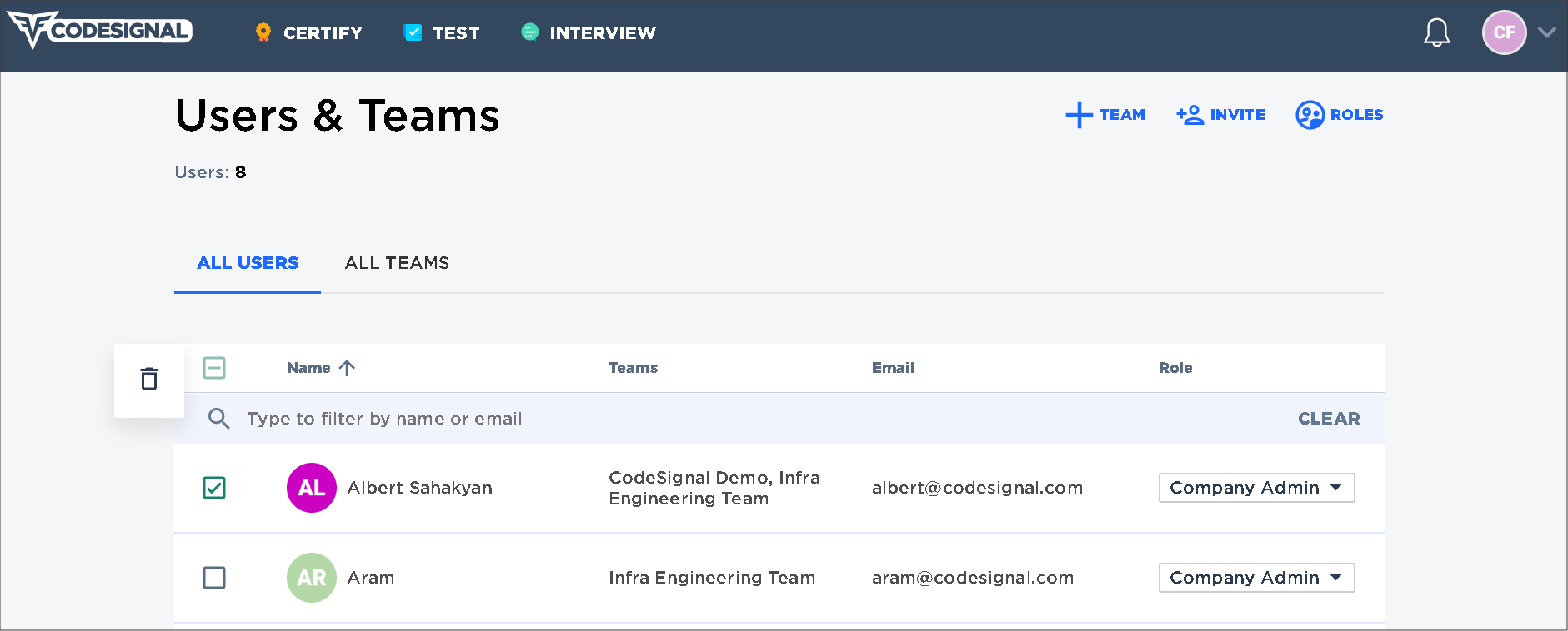 Managing your members – CodeSignal Knowledge Base