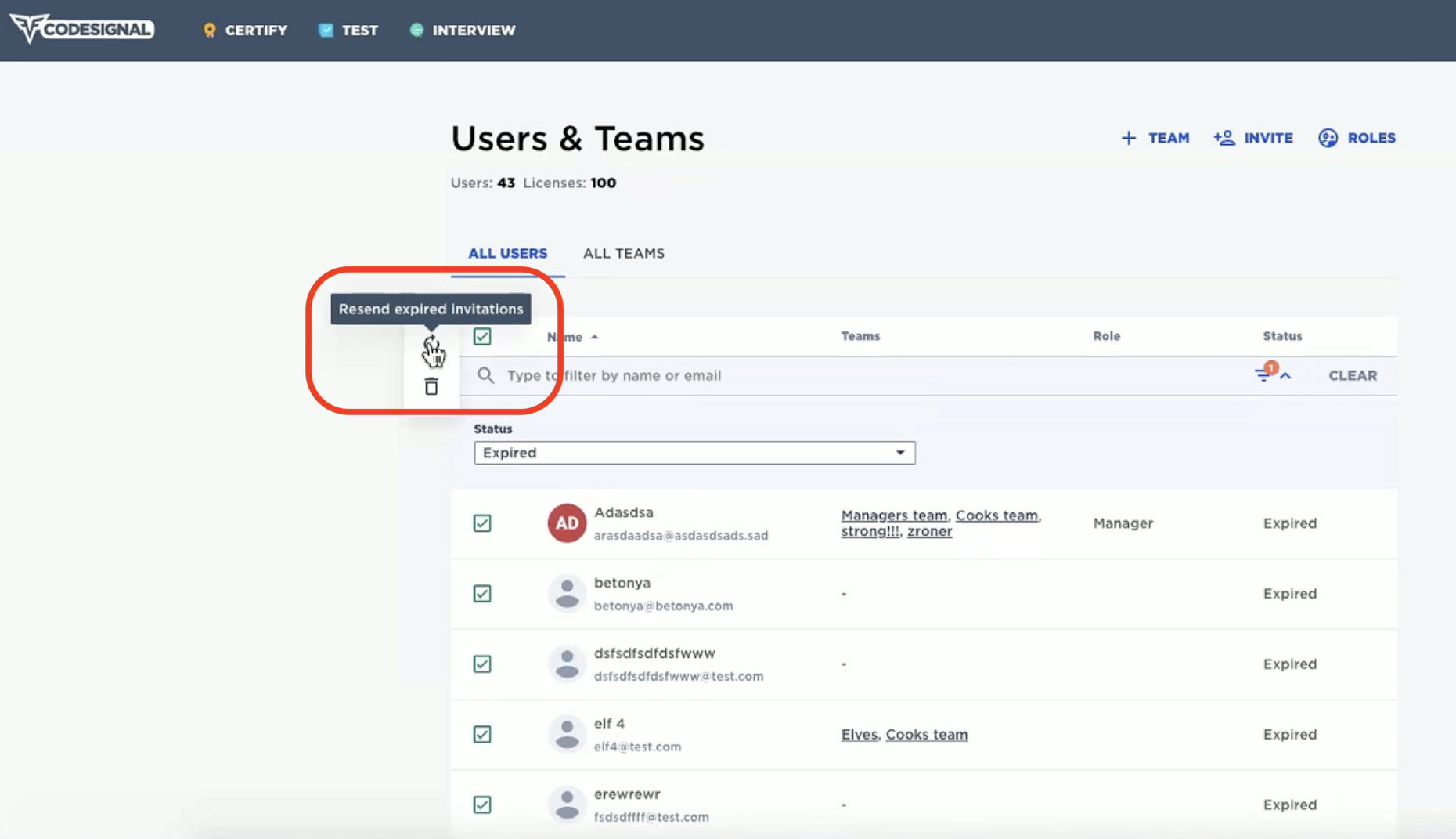 Managing your members – CodeSignal Knowledge Base