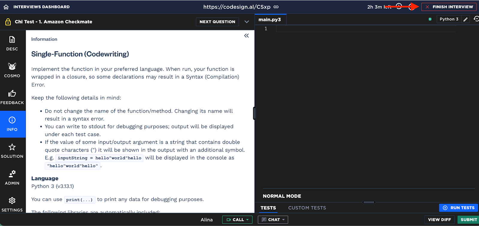 Ending an interview – CodeSignal Knowledge Base